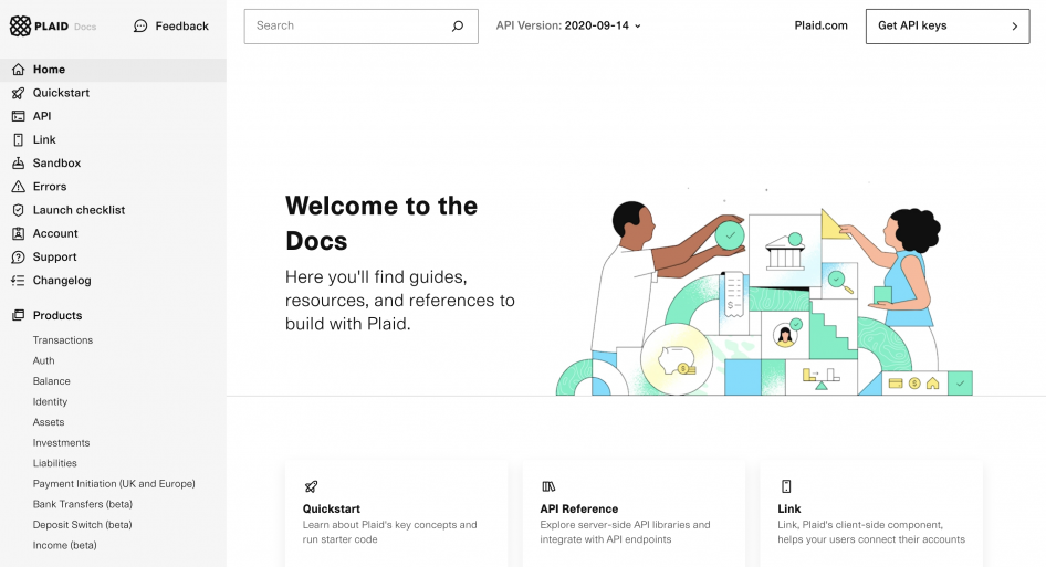 Plaid's Developer Portal and Documentation | DevPortal Awards